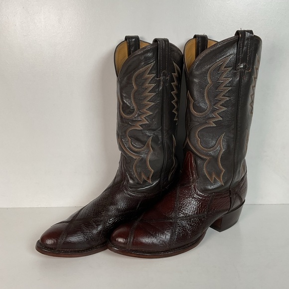 Tony Lama | Shoes | Vintage Tony Lama Patchwork Cowboy Boots 95 ...